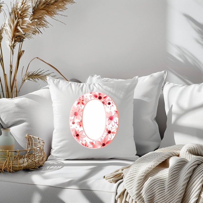 Rose Gold Floral Letter O Transparent Letter Graphic Printable Art ...