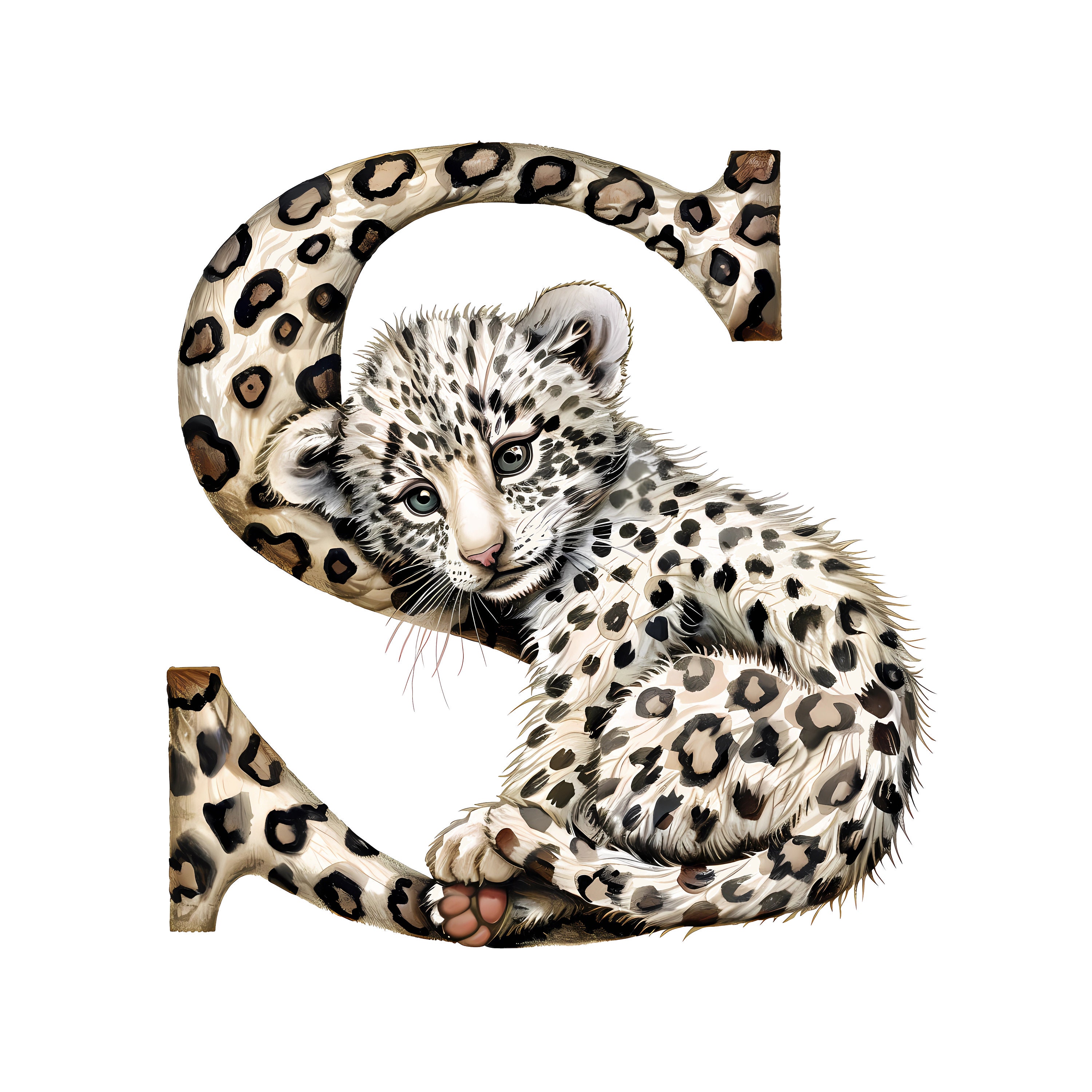 Cheetah Letter S Graphic Transparent Letter Graphic Printable Art ...