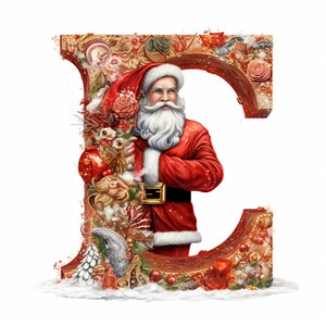 Traditional Christmas Letter E Transparent Letter Graphic Printable Art ...