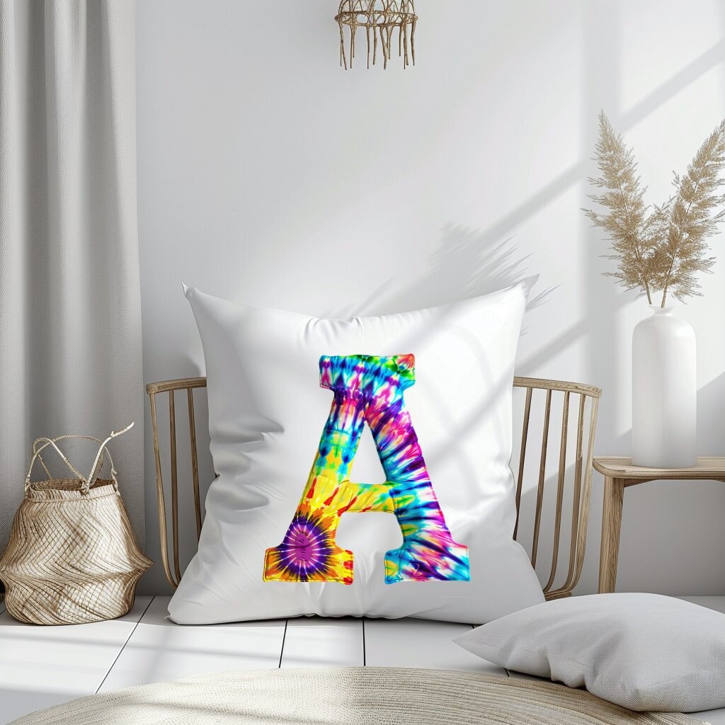 Tie Dye Letter A Transparent Letter Graphic Printable Art, Aesthetic ...