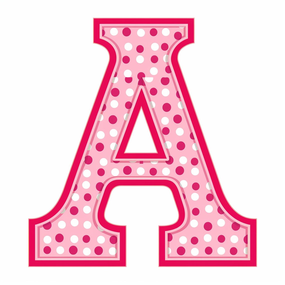 Pink Polka Dot Letter A Transparent Letter Graphic Printable Art ...