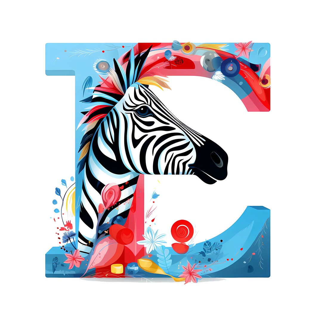 Zebra Letter E Graphic Transparent Letter Graphic Printable Art ...