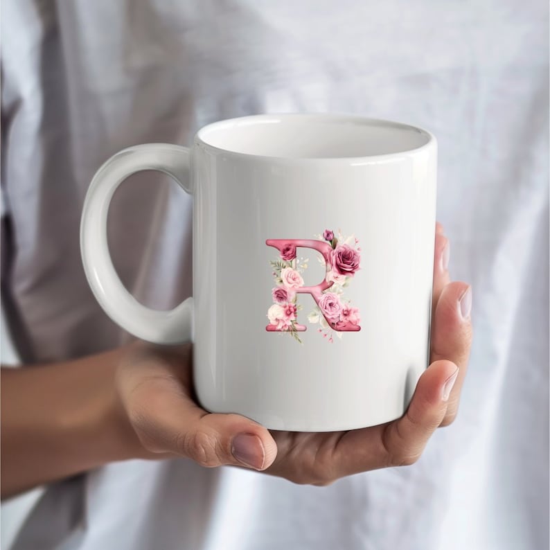 Pink Floral Letter R Transparent Letter Graphic Printable Art ...