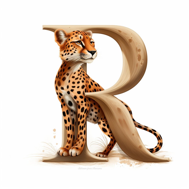 Cheetah Letter R Transparent Letter Graphic Printable Art, Aesthetic ...