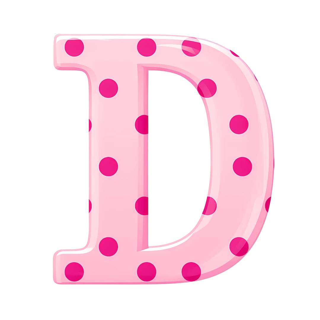 Pink Polka Dot Letter D Graphic Transparent Letter Graphic Printable ...