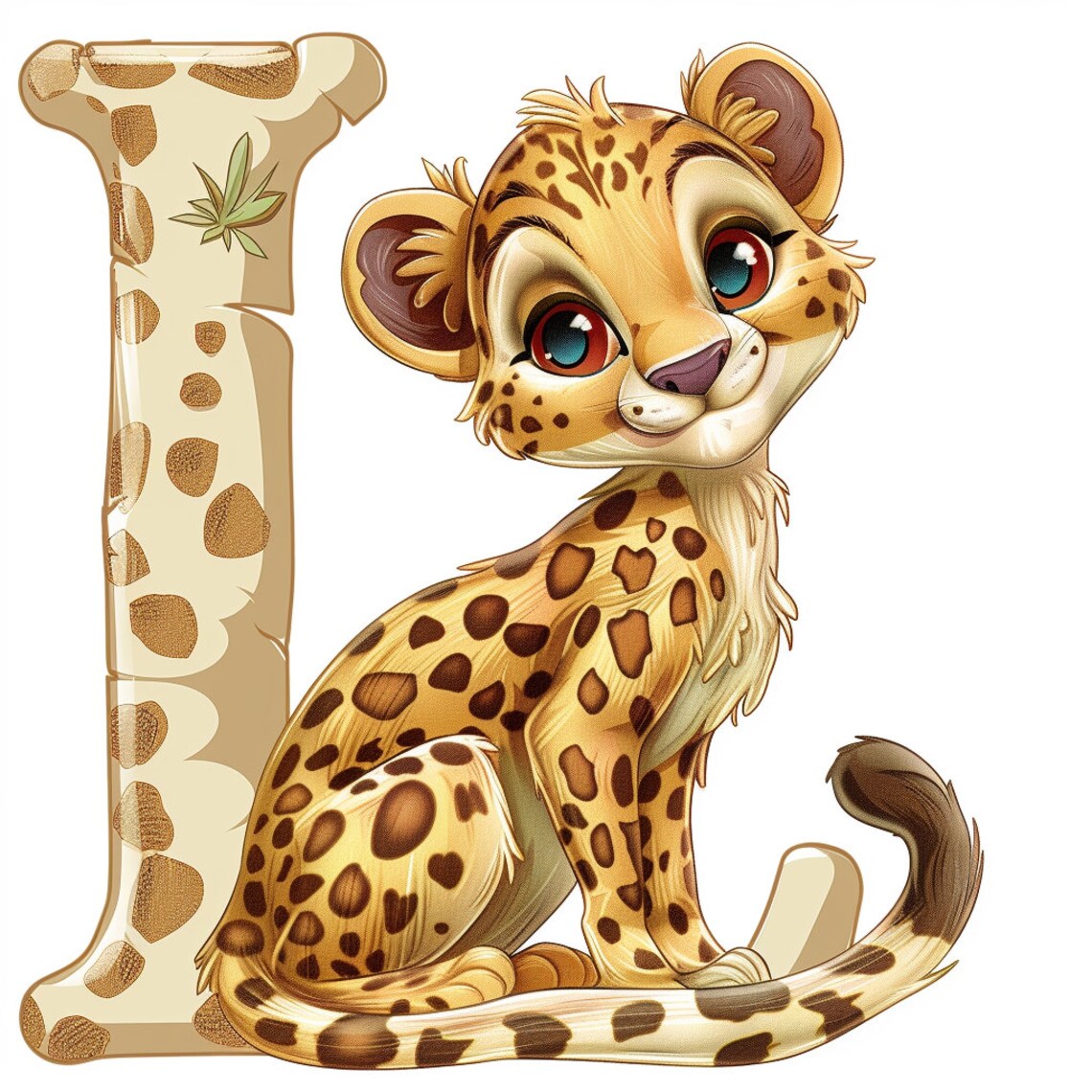 Cheetah Letter L Transparent Letter Graphic Printable Art, Aesthetic ...