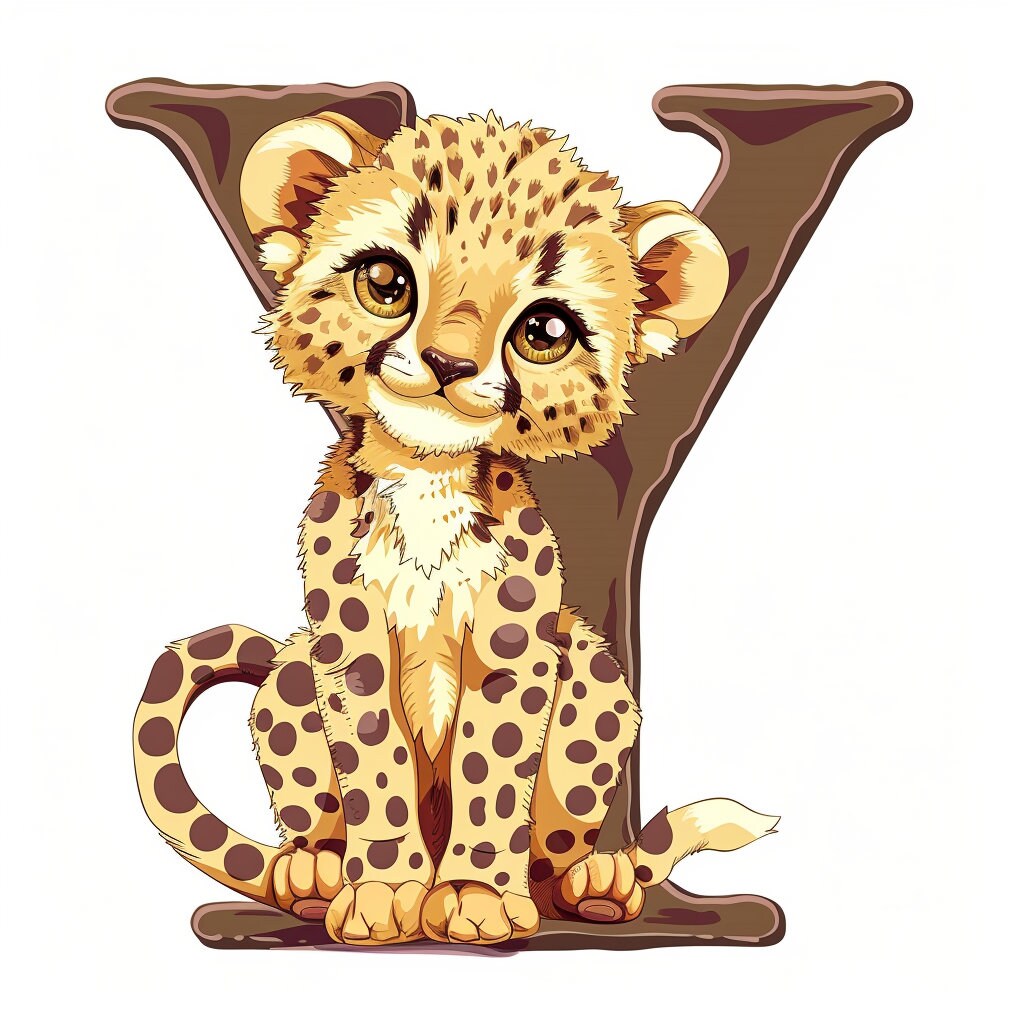 Cheetah Letter Y Transparent Letter Graphic Printable Art, Aesthetic ...
