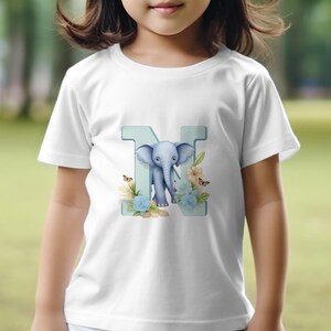 Elephant Letter N Transparent Letter Graphic Printable Art, Aesthetic ...