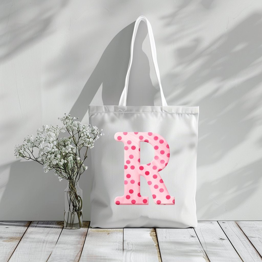 Pink Polka Dot Letter R Transparent Letter Graphic Printable Art ...