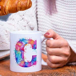 Tie Dye Watercolor Letter C Graphic Transparent Letter Graphic ...