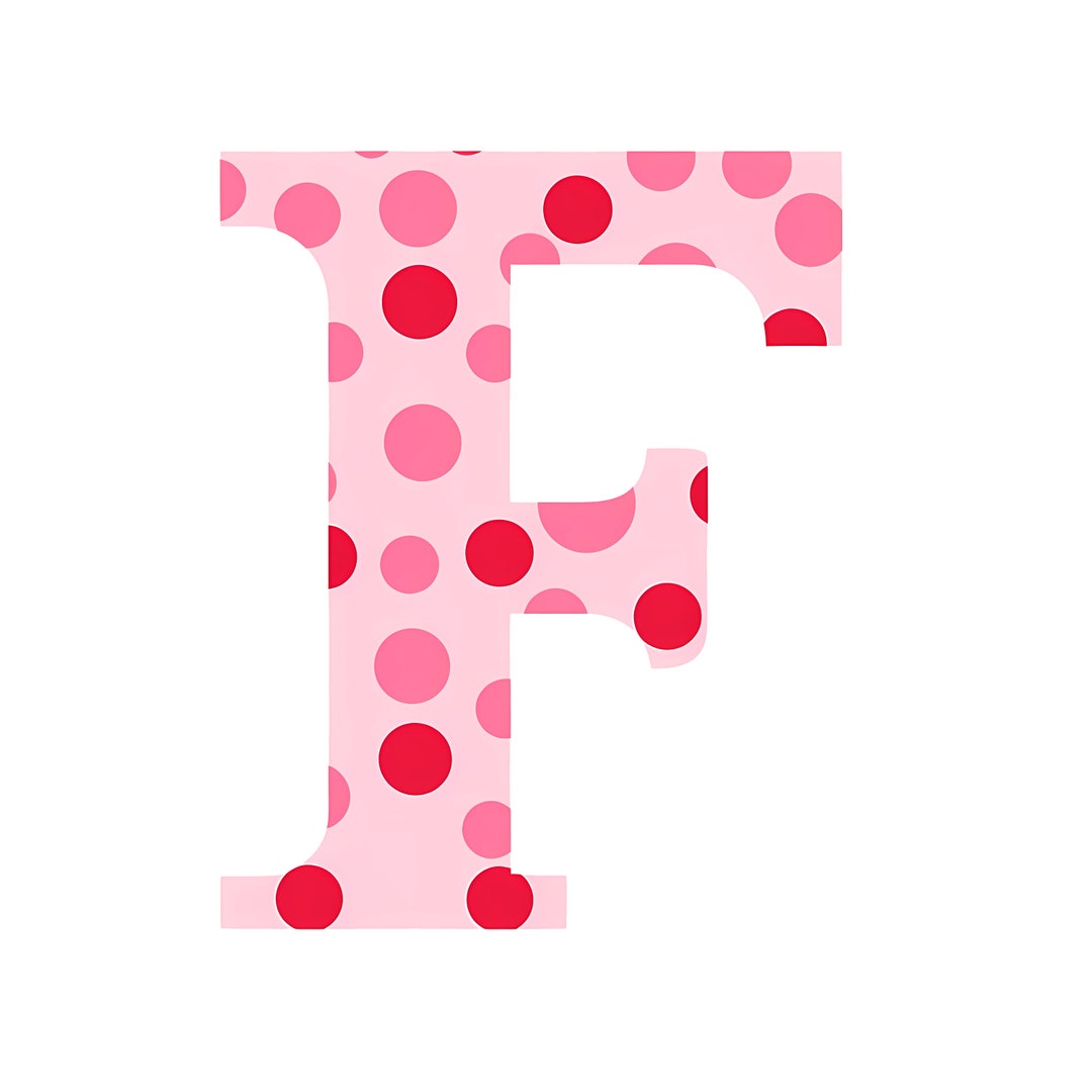 Pink Polka Dot Letter F Graphic Transparent Letter Graphic Printable ...