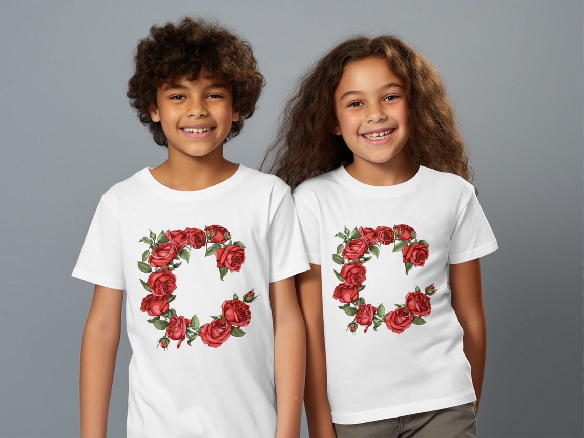 Red Rose Letter C Transparent Letter Graphic Printable Art, Aesthetic ...