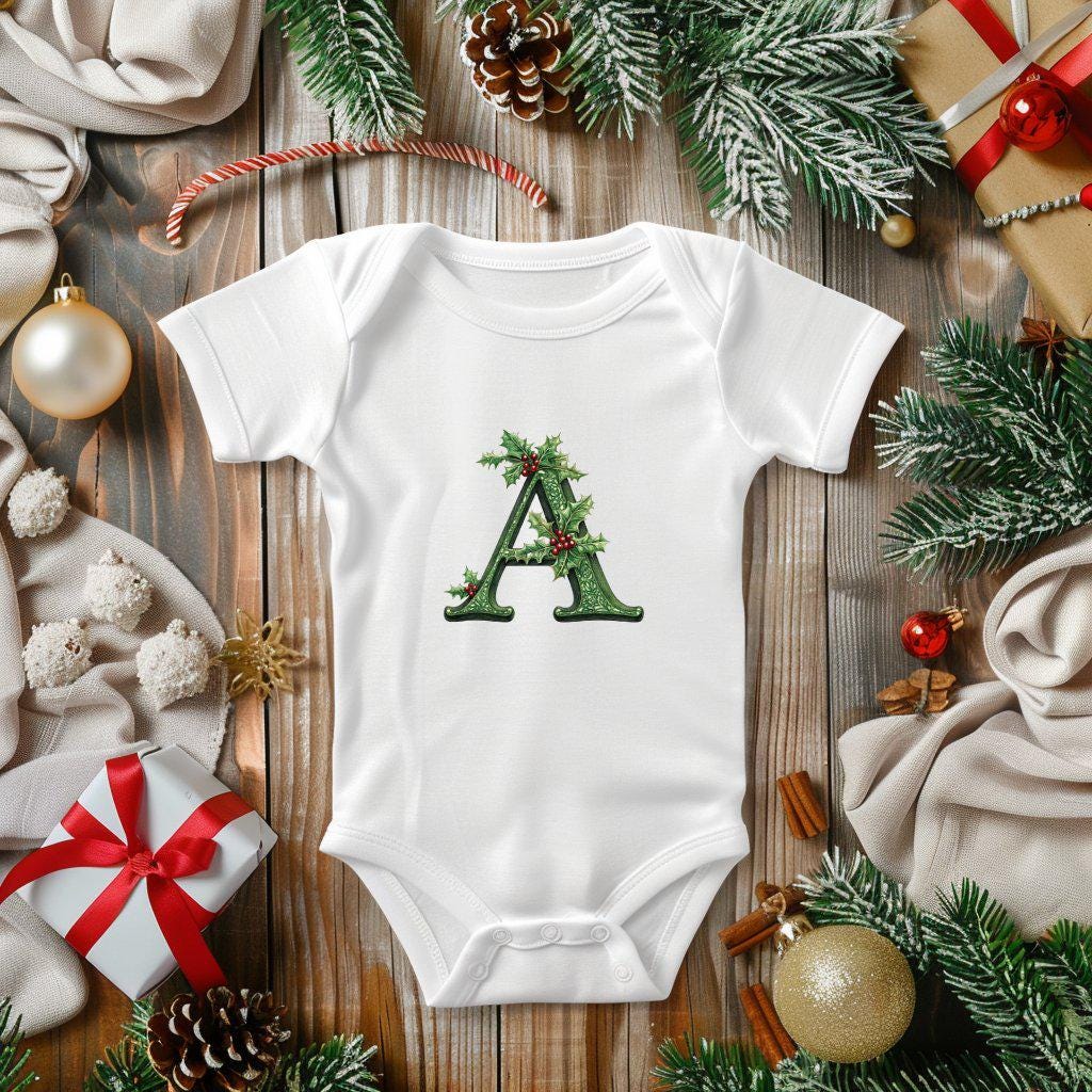 Christmas Holly A Letter Transparent Letter Graphic Printable Art ...