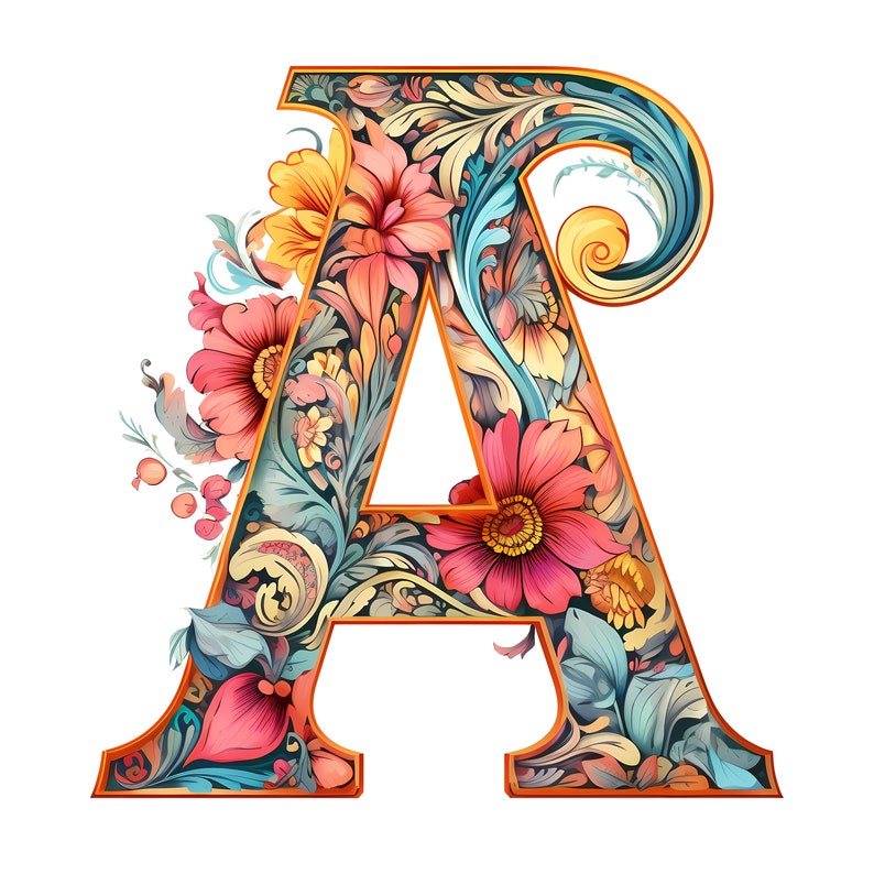 Paisley Print A Graphic Transparent Letter Graphic Printable Art ...