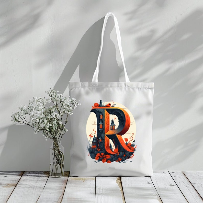 Haunted Halloween Letter R Transparent Letter Graphic Printable Art ...