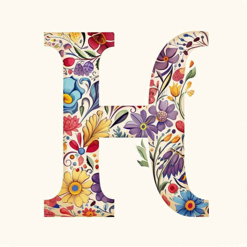 Paisley Print Letter H Transparent Letter Graphic Printable Art ...