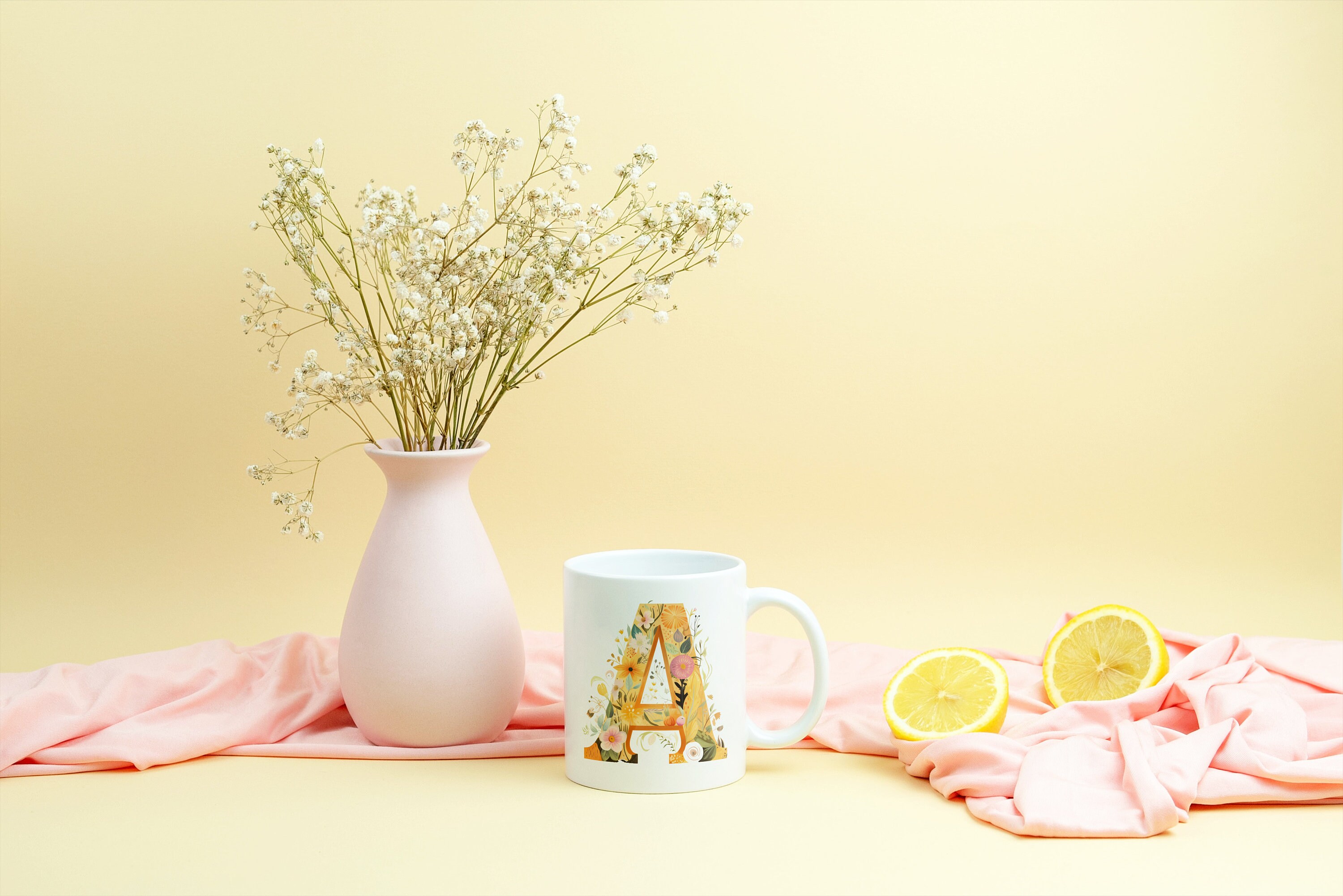 Orange Floral Letter A Graphic Transparent Letter Graphic Printable Art ...