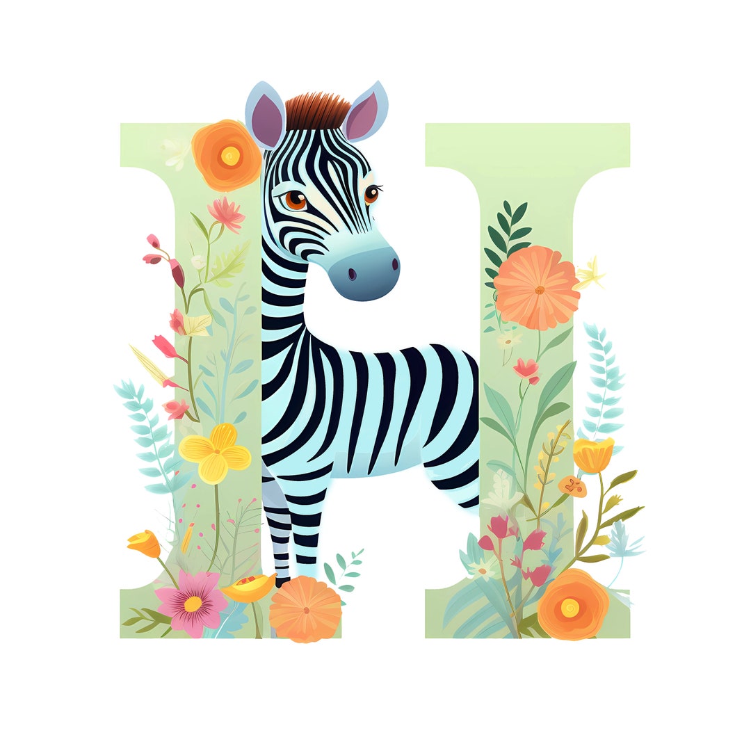 Zebra H Graphic Transparent Letter Graphic Printable Art, Aesthetic ...