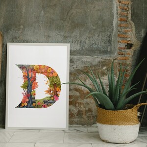 Fall Trees Letter D Graphic Transparent Letter Graphic Printable Art ...