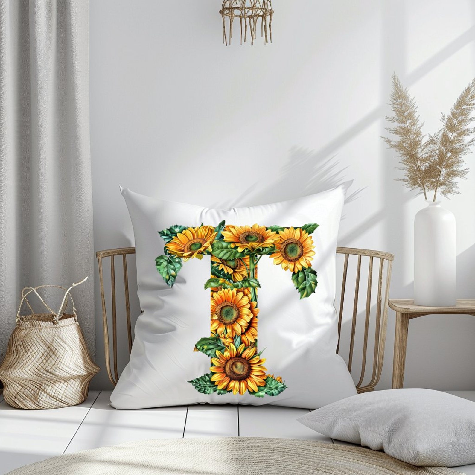Sunflowers Letter T Transparent Letter Graphic Printable Art, Aesthetic ...