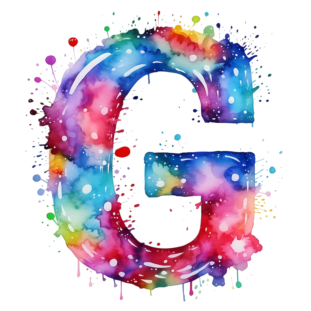 Tie Dye Letter G Graphic Transparent Letter Graphic Printable Art ...