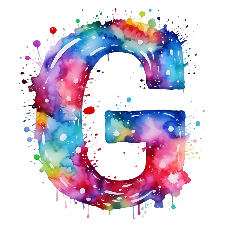 Tie Dye Letter G Graphic Transparent Letter Graphic Printable Art ...