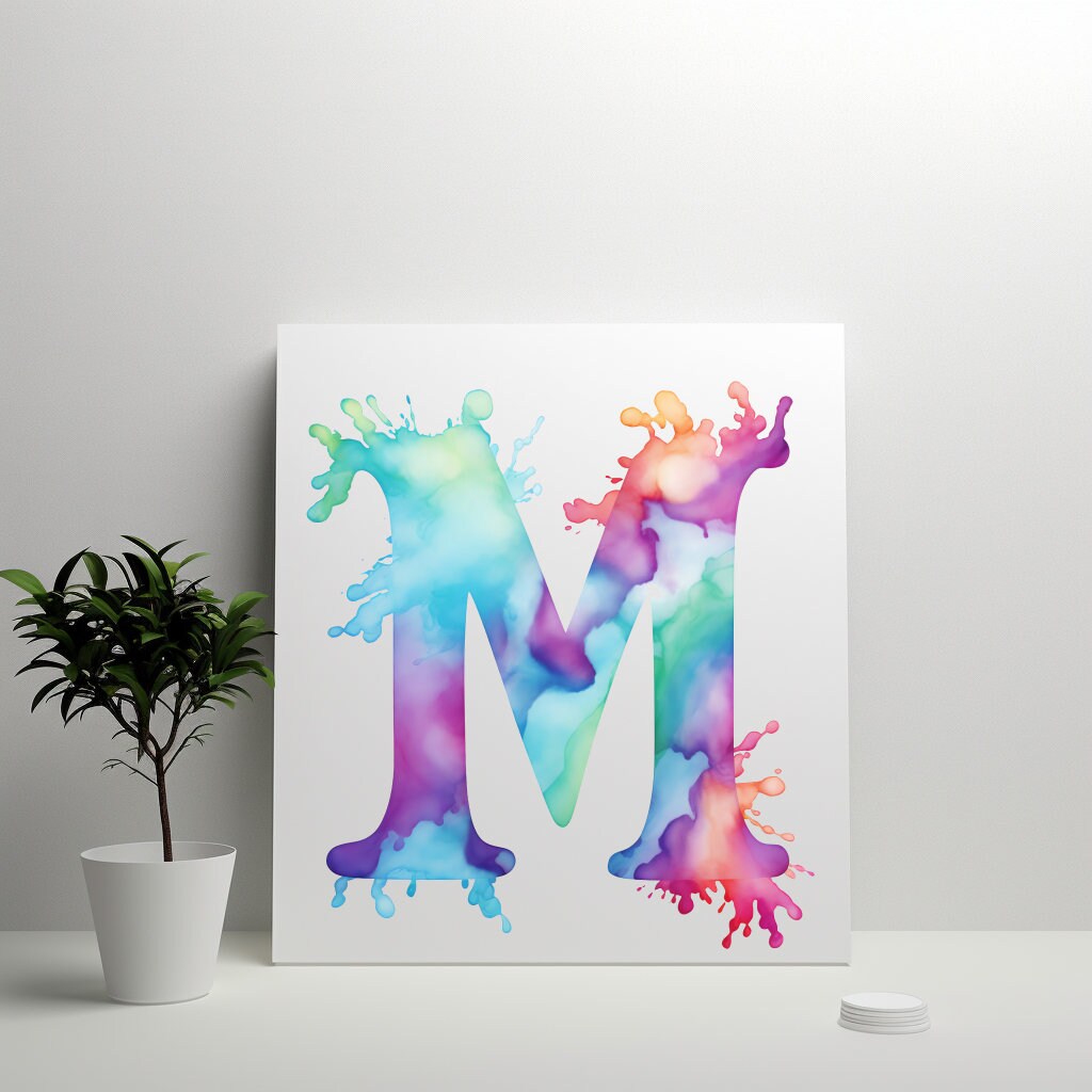 Tie Dye Letter M Graphic Transparent Letter Graphic Printable Art ...