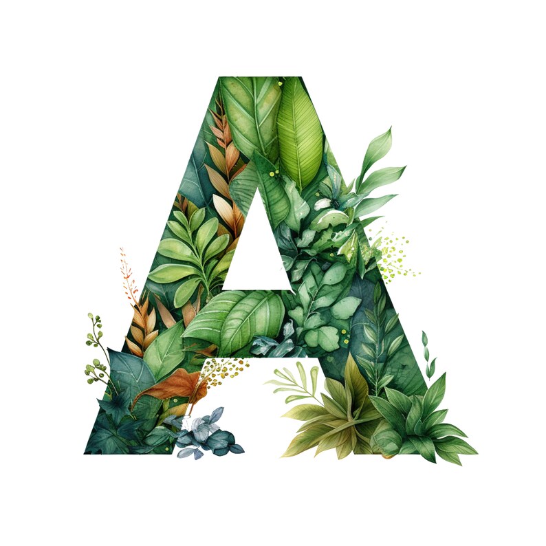 Leaf Letter A Graphic Transparent Letter Graphic Printable Art ...