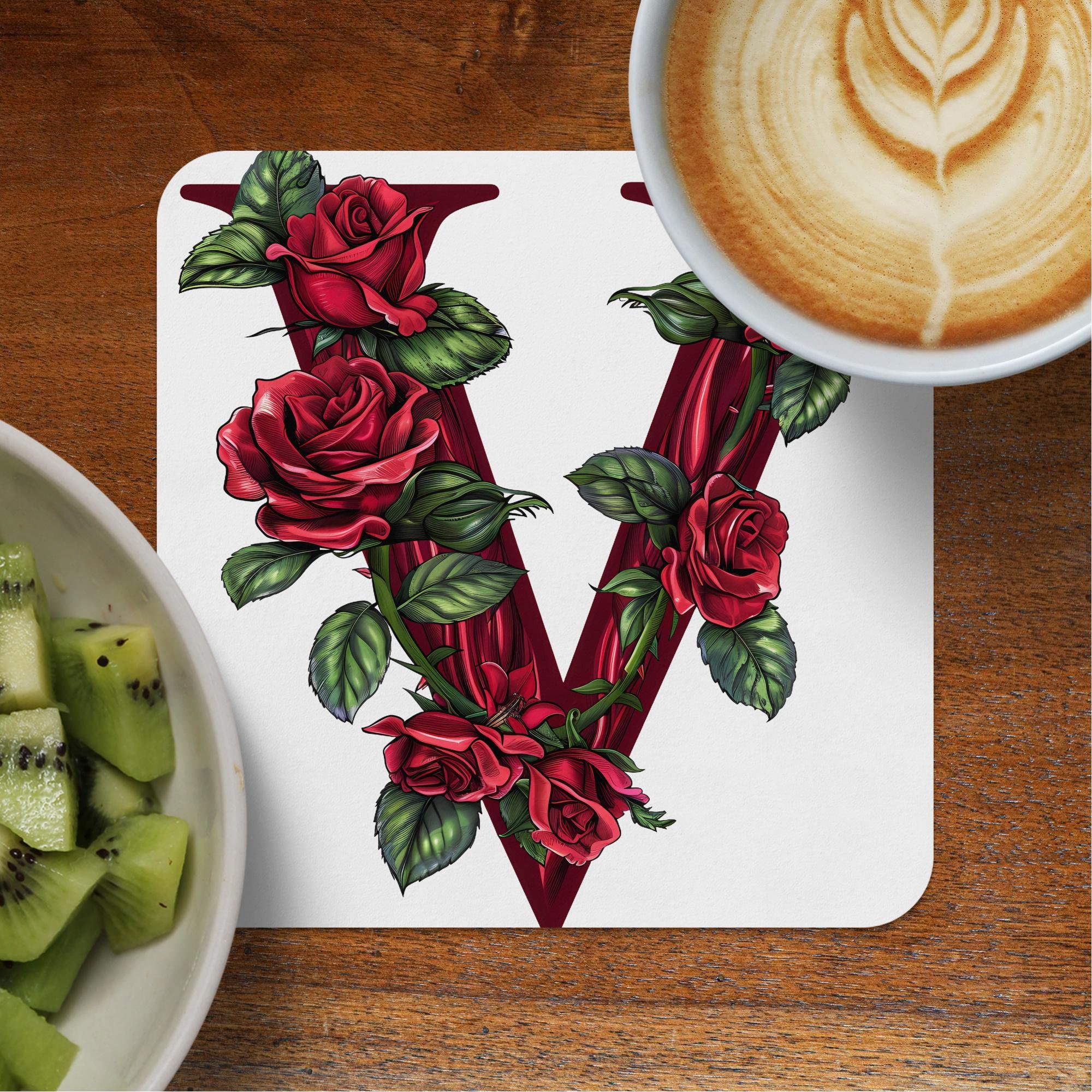 Red Roses V Letter Transparent Letter Graphic Printable Art, Aesthetic ...