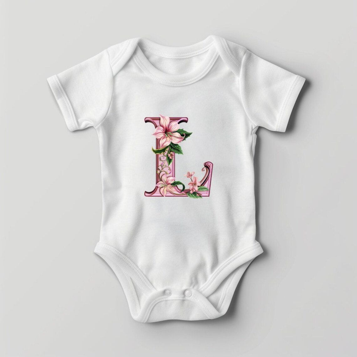 Pink Floral Letter L Transparent Letter Graphic Printable Art ...