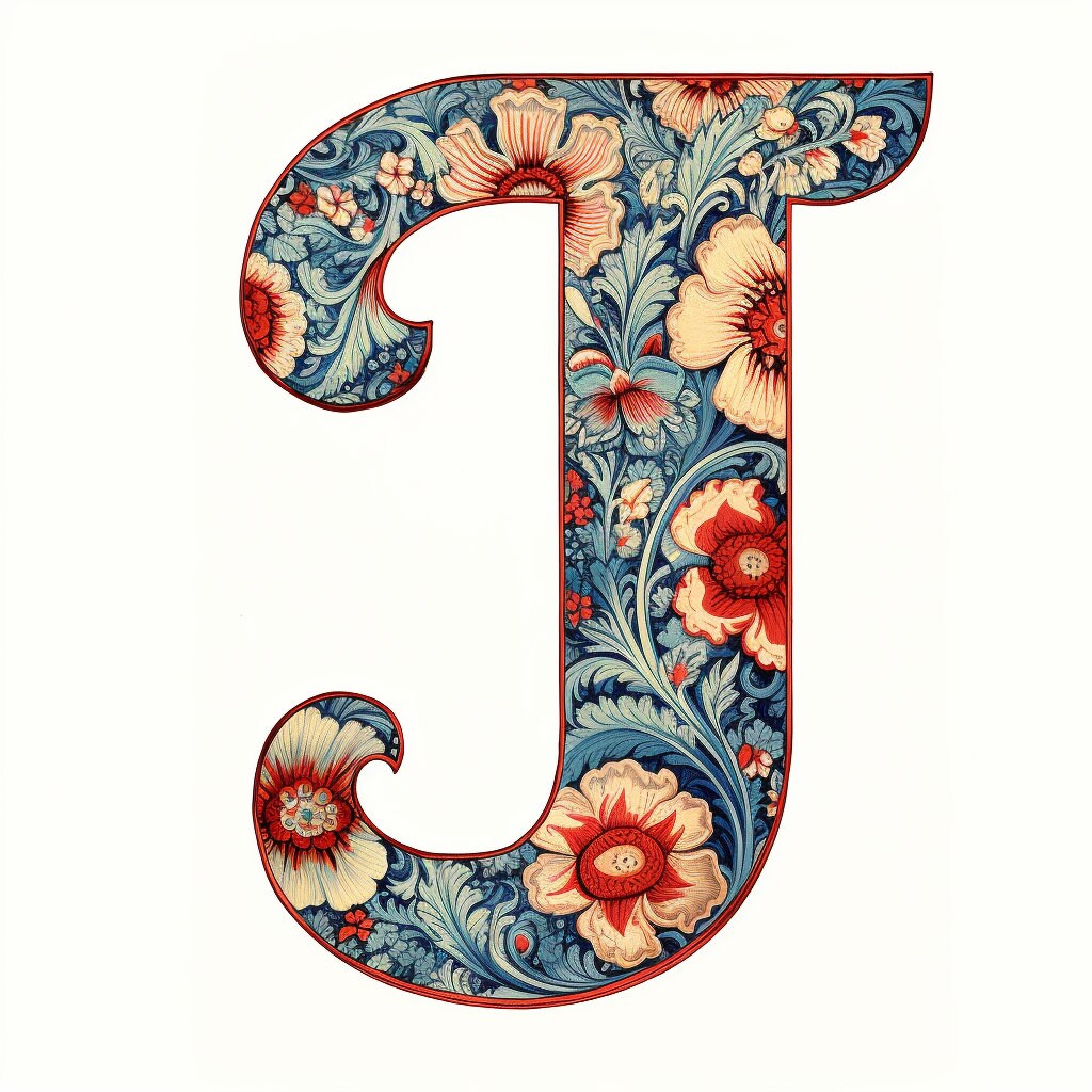 Paisley Print Letter J Transparent Letter Graphic Printable Art ...