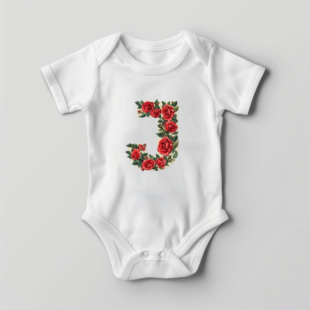 Red Roses Letter J Transparent Letter Graphic Printable Art, Aesthetic ...