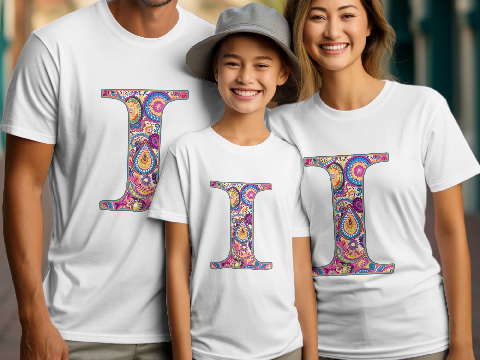 Paisley Print Letter I Transparent Letter Graphic Printable Art ...