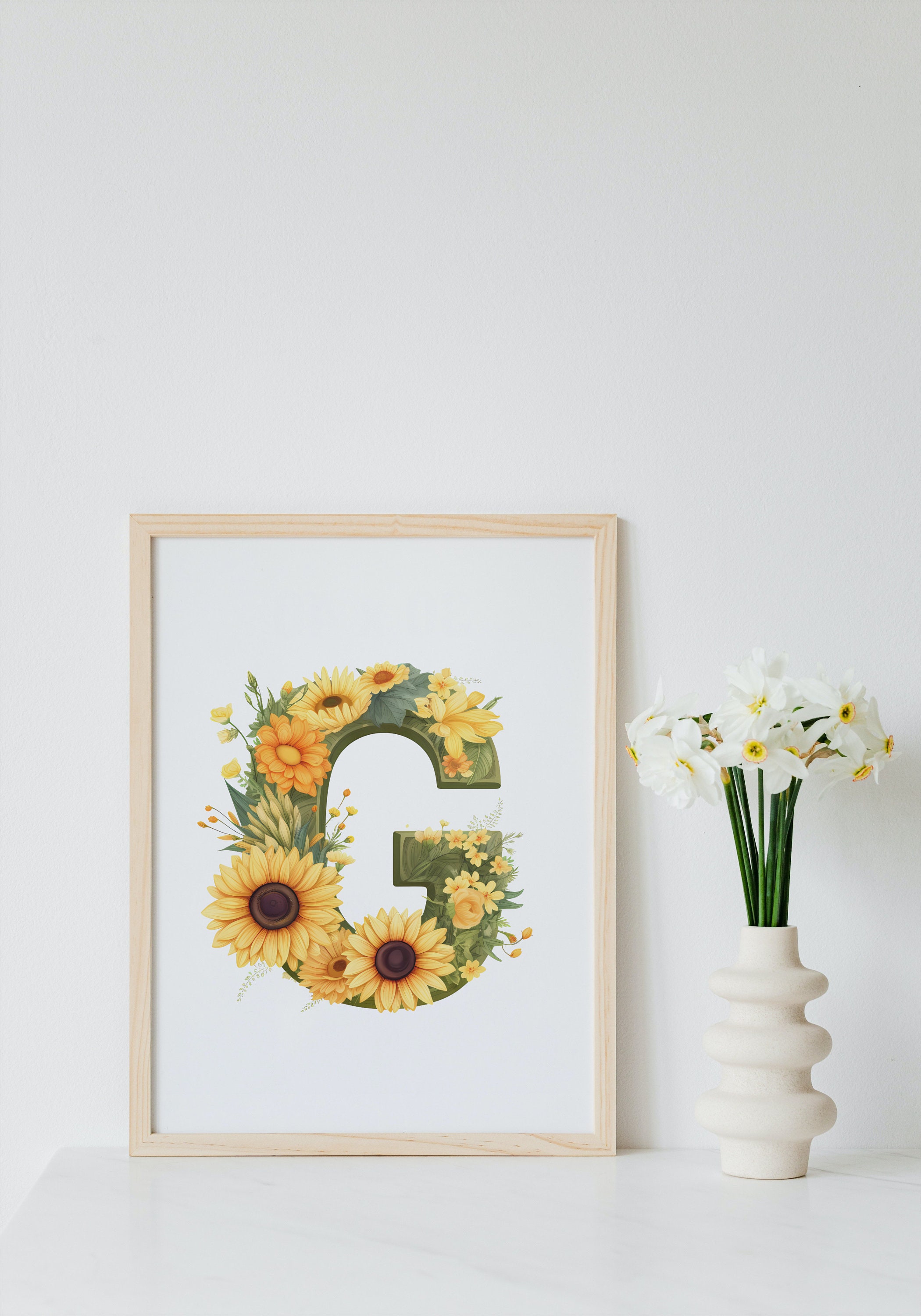 Sunflowers Letter G Graphic Transparent Letter Graphic - Etsy