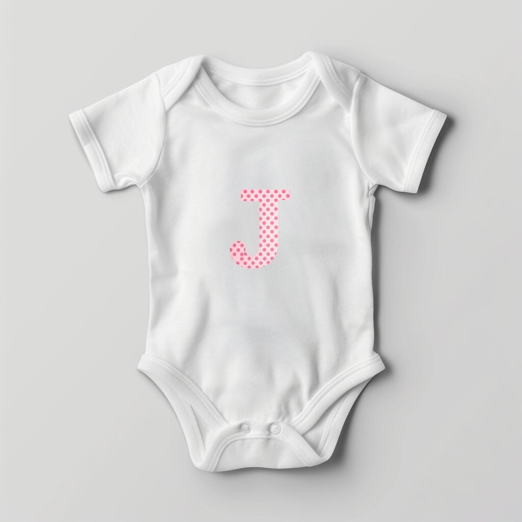 Pink Polka Dot Letter J Transparent Letter Graphic Printable Art ...