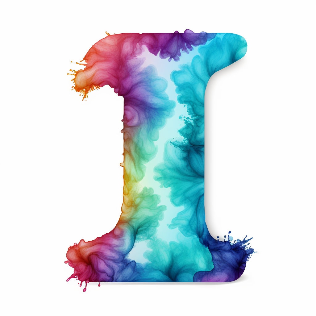 Tie Dye Letter I Transparent Letter Graphic Printable Art, Aesthetic ...