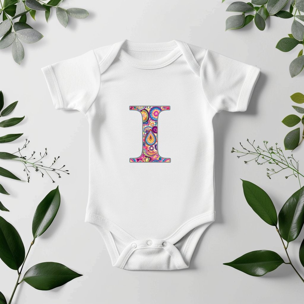 Paisley Print Letter I Transparent Letter Graphic Printable Art ...