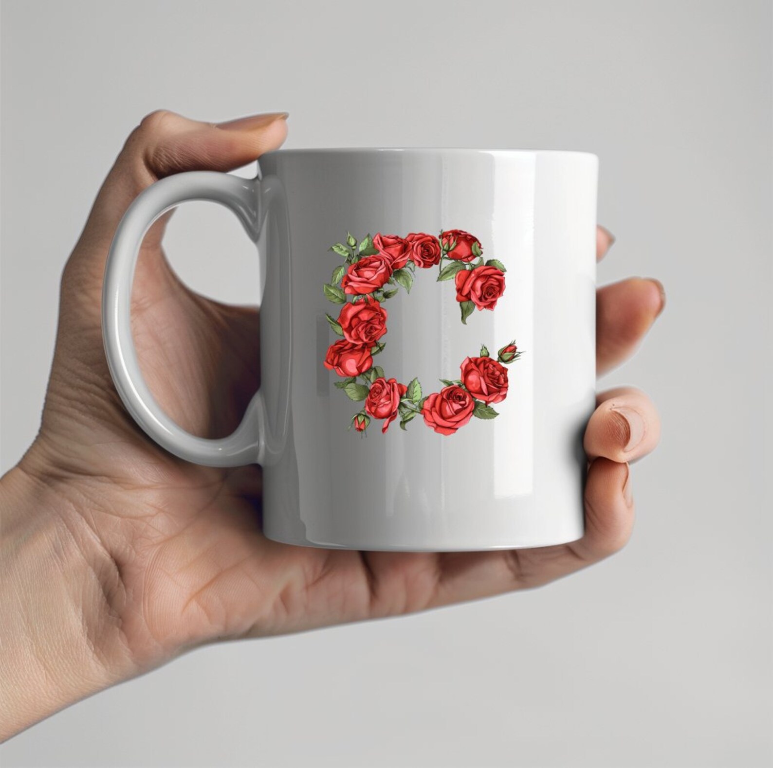 Red Rose Letter C Transparent Letter Graphic Printable Art, Aesthetic ...