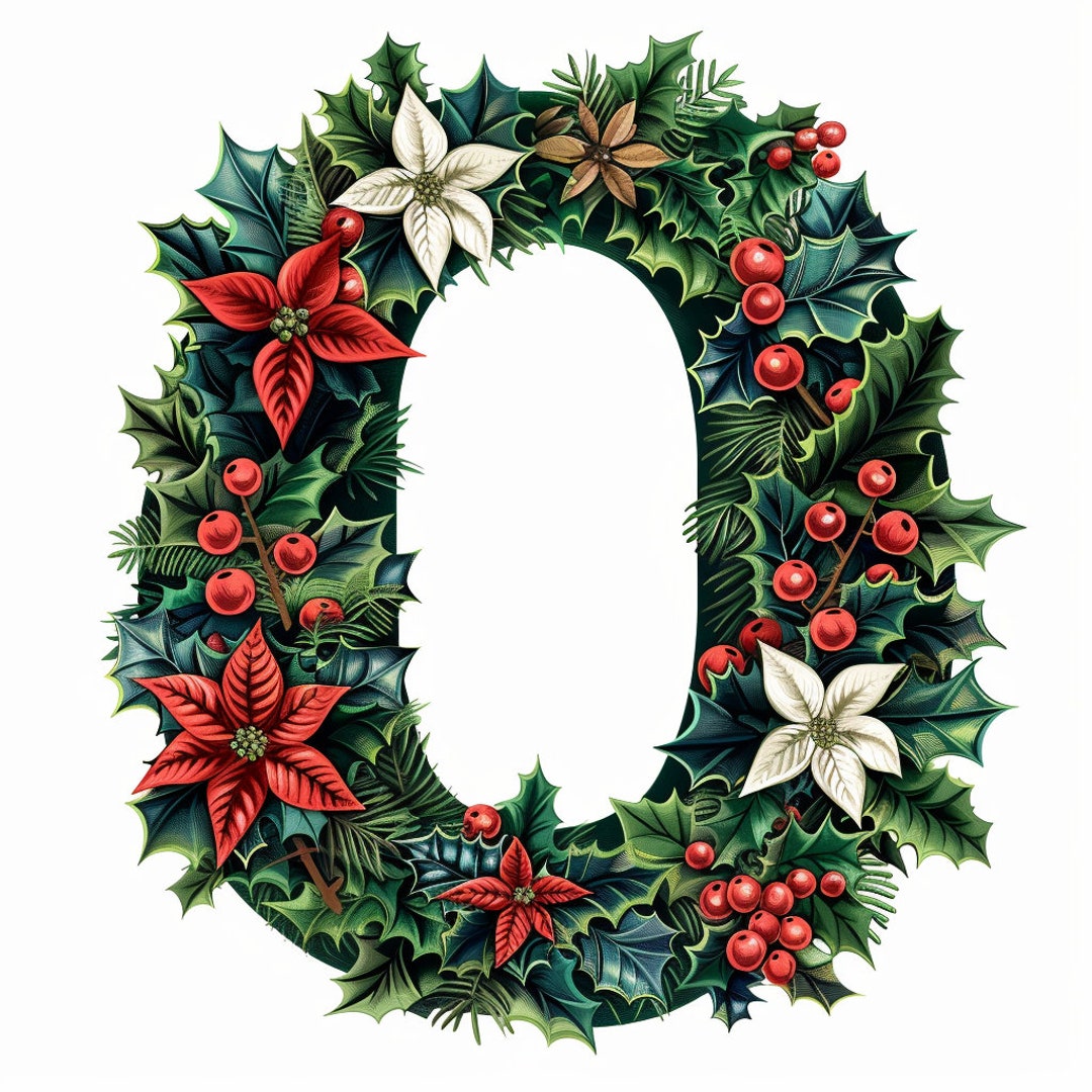 Tradional Christmas Letter O Transparent Letter Graphic Printable Art ...