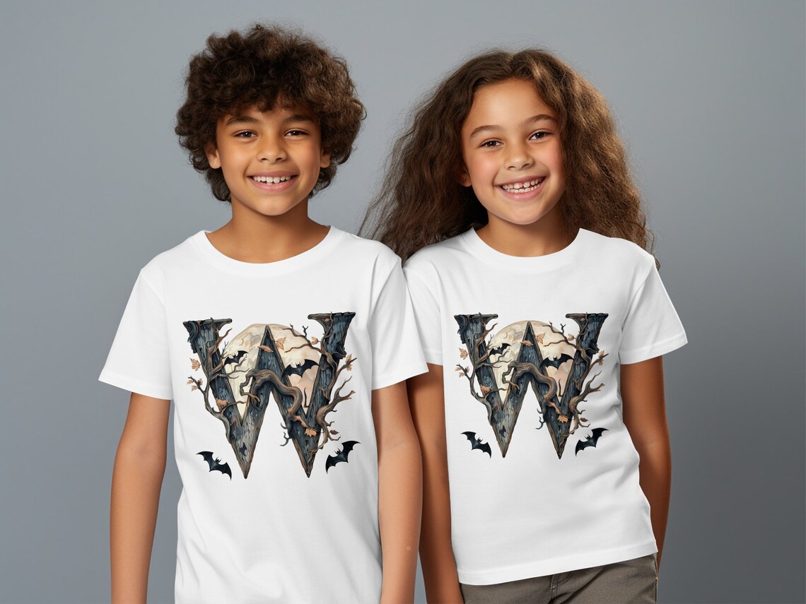 Haunted Halloween Letter W Transparent Letter Graphic Printable Art ...