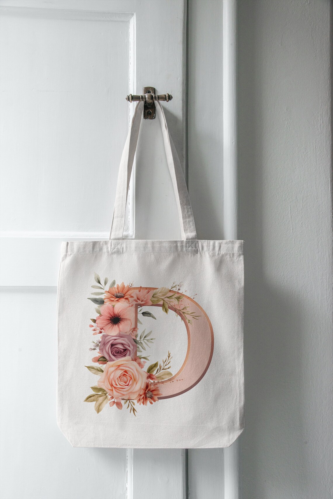 Rose Gold Floral Letter D Graphic Transparent Letter Graphic Printable ...