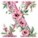 Pink Floral Letter X Transparent Letter Graphic Printable Art ...