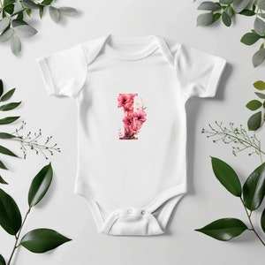 Pink Floral Letter I Transparent Letter Graphic Printable Art ...