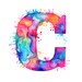 Tie Dye Watercolor Letter C Graphic Transparent Letter Graphic ...