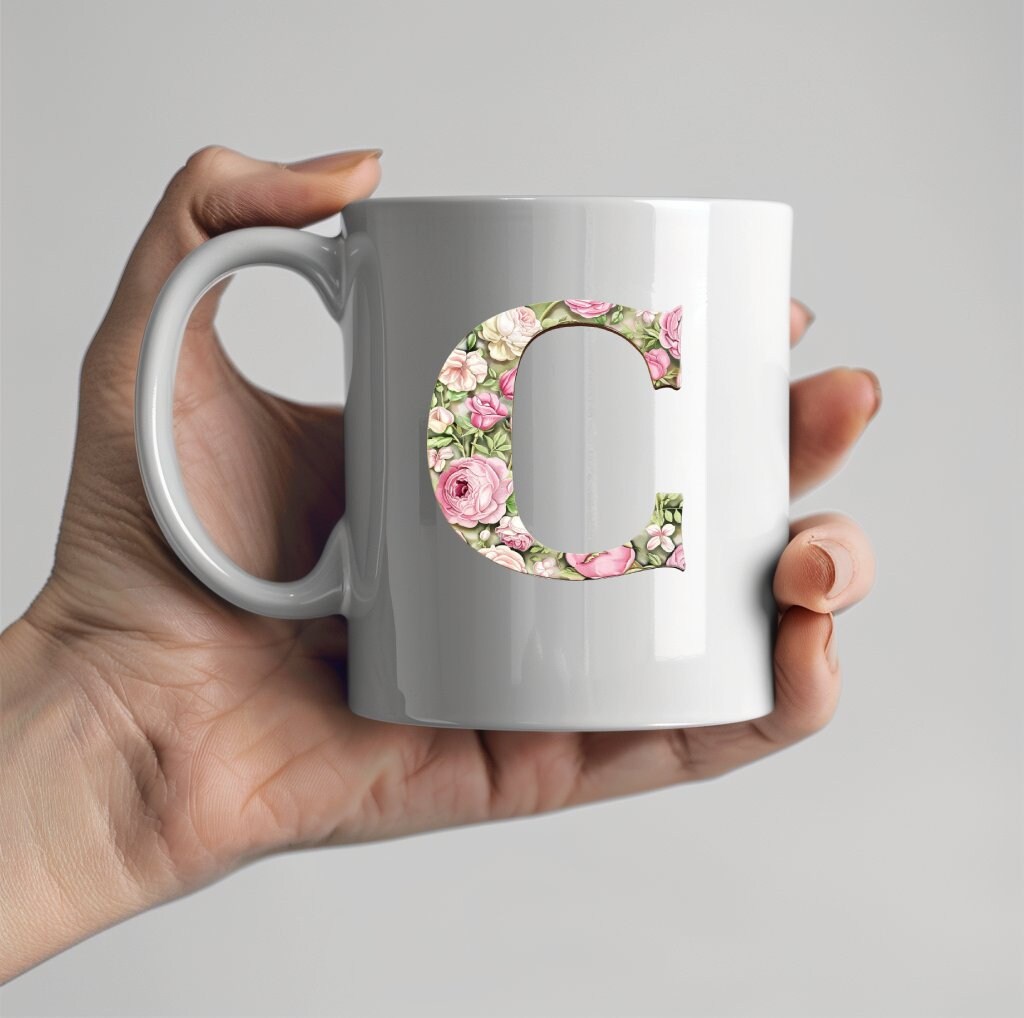 Pink Floral Letter C Transparent Letter Graphic Printable Art ...