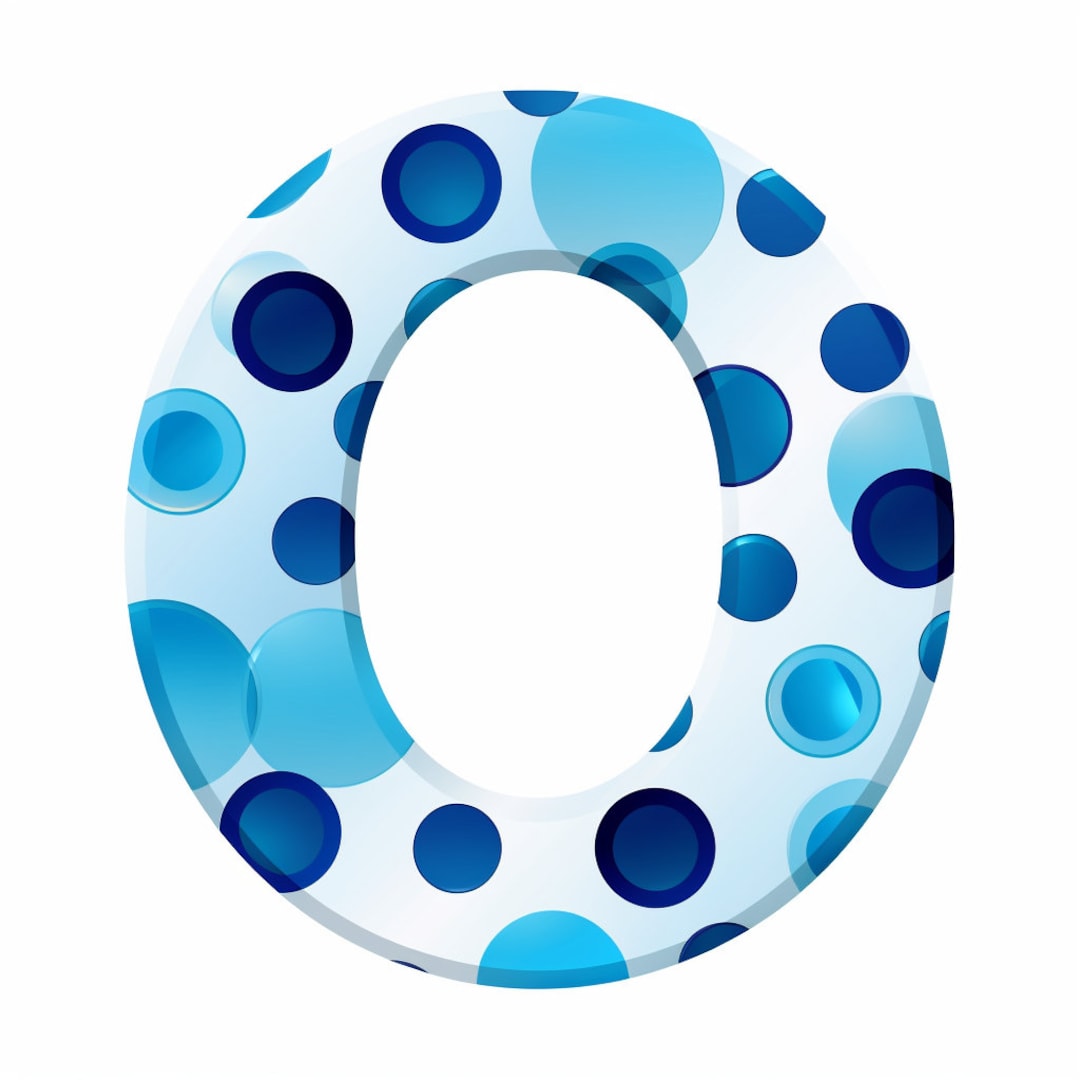 Blue Polka Dot Letter O Transparent Letter Graphic Printable Art ...