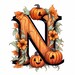 Haunted Halloween Letter N Transparent Letter Graphic Printable Art ...