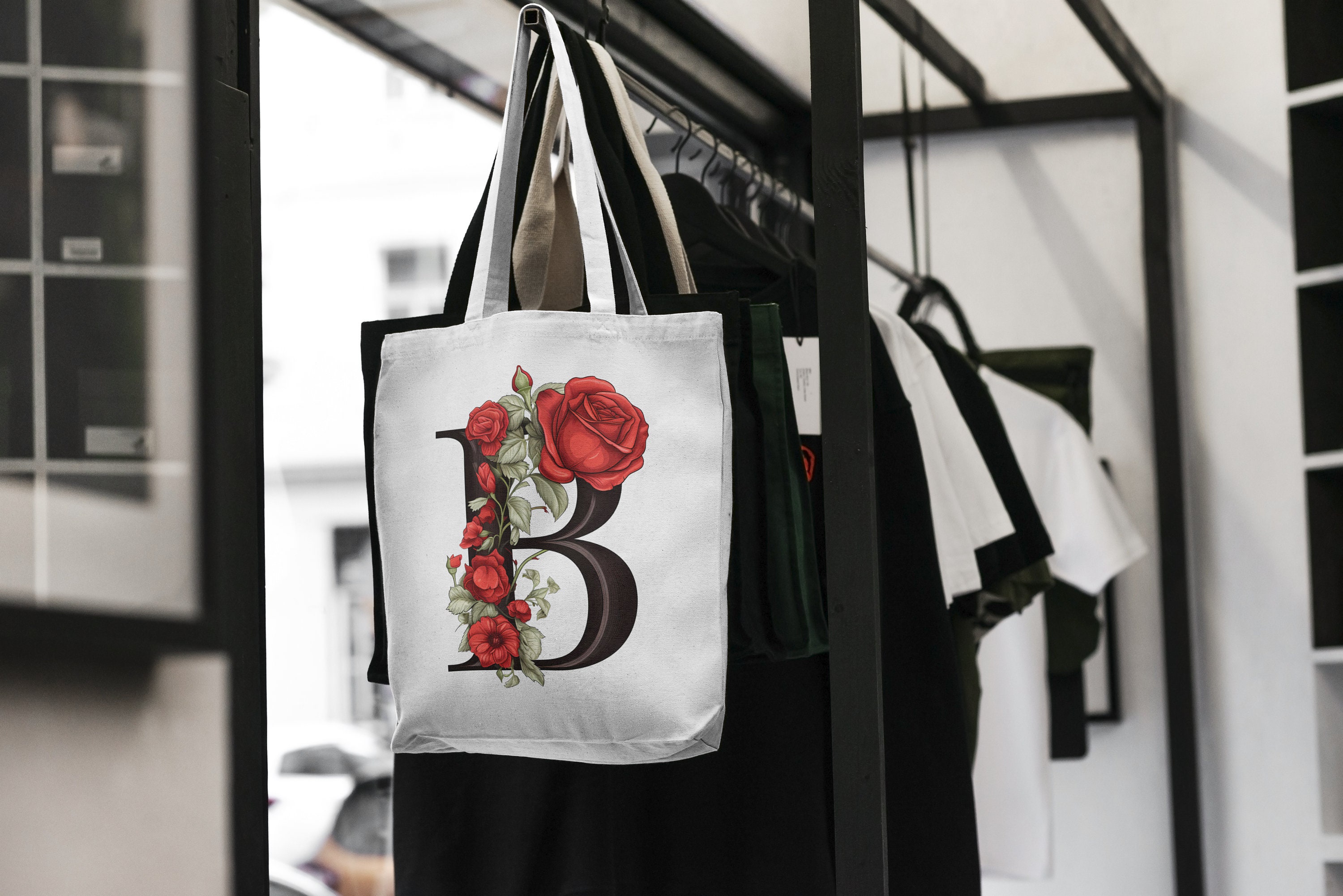 Red Roses Letter B Graphic Transparent Letter Graphic Printable Art ...