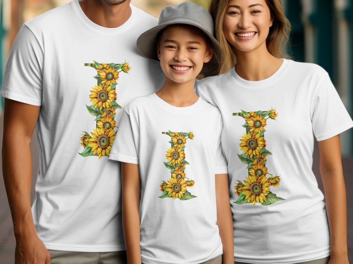 Sunflowers Letter I Transparent Letter Graphic Printable Art, Aesthetic ...