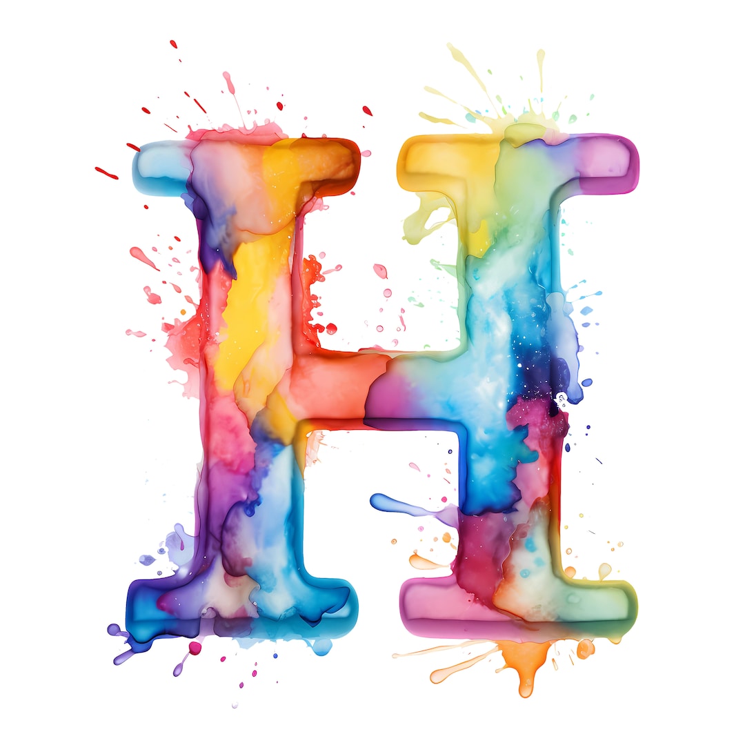 Tie Dye H Graphic Transparent Letter Graphic Printable Art, Aesthetic ...